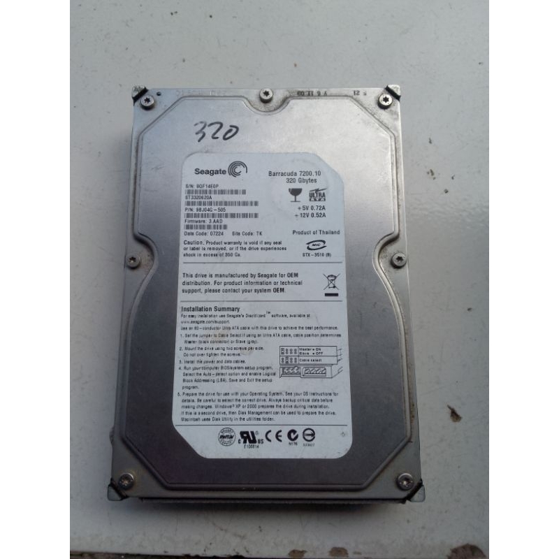 Jual hardisk PC ide ata 3'5inch 320gb | Shopee Indonesia