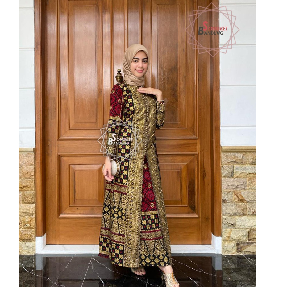 Jual MAZAYA GAMIS SONGKET PALEMBANG BATIK JUPRI ADA KEMEJA COUPLE DAN ...