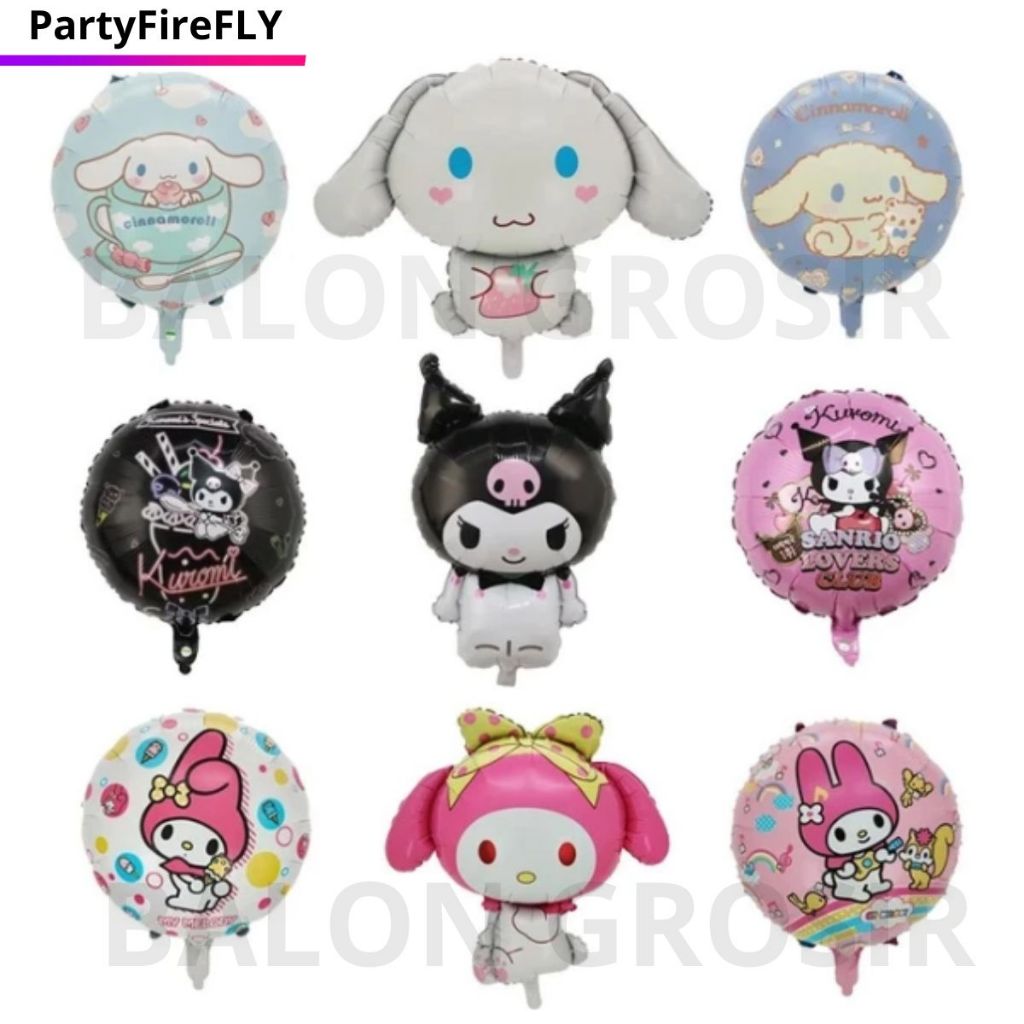Jual Balon Foil Karakter Sanrio Jumbo Kuromi My Melody Cinnamoroll ...