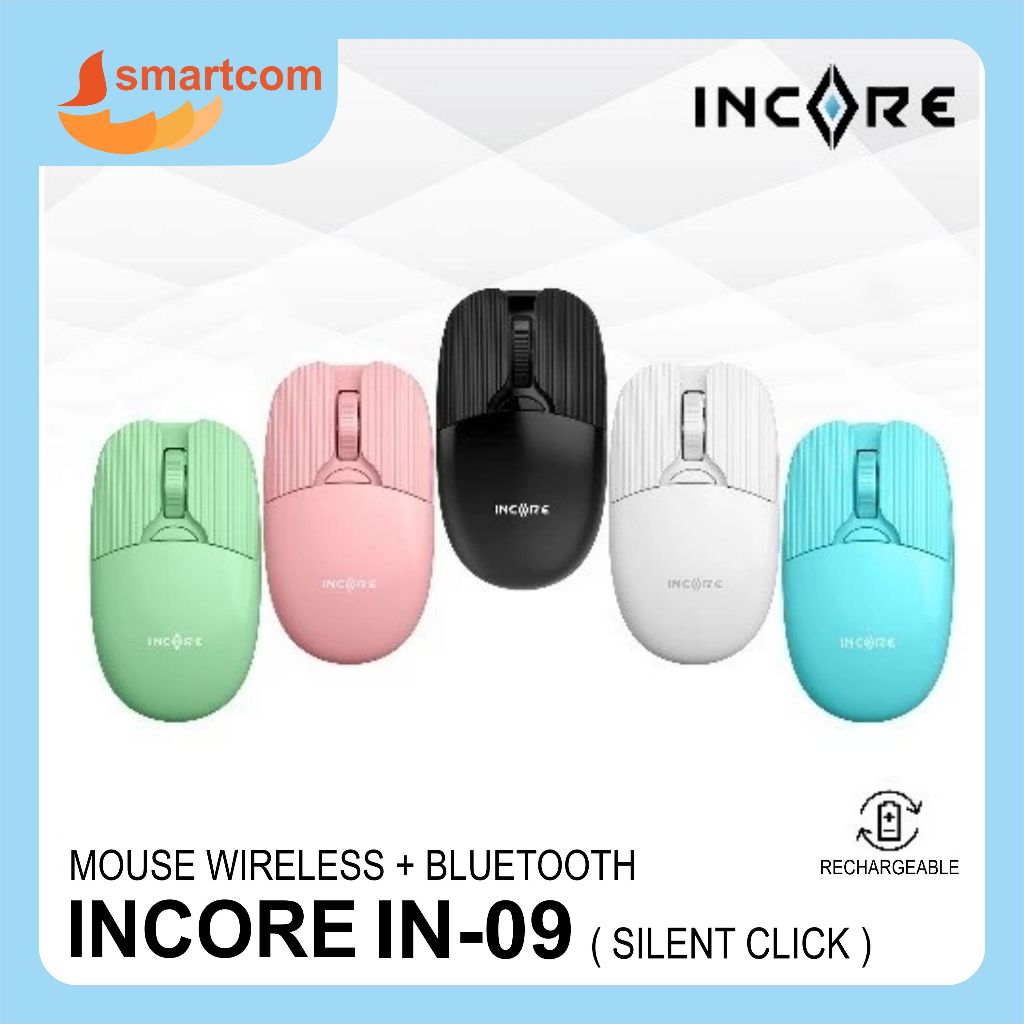 Jual Incore IN-09 Mouse Wireless Bluetooth rechargeable Dual Mode ...