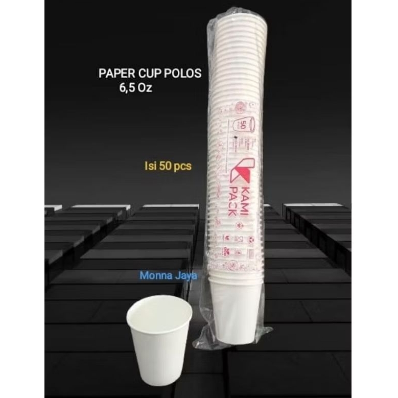 Jual Paper Cup 6,5 Oz Polos Putih- Gelas Kertas 6,5 Oz KAMI/NESTO Tanpa Tutup Isi 50 pcs ...