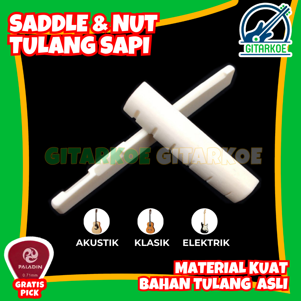 Jual Saddle Nut Bahan Tulang Sapi Gitar Akustik Klasik Elektrik ...