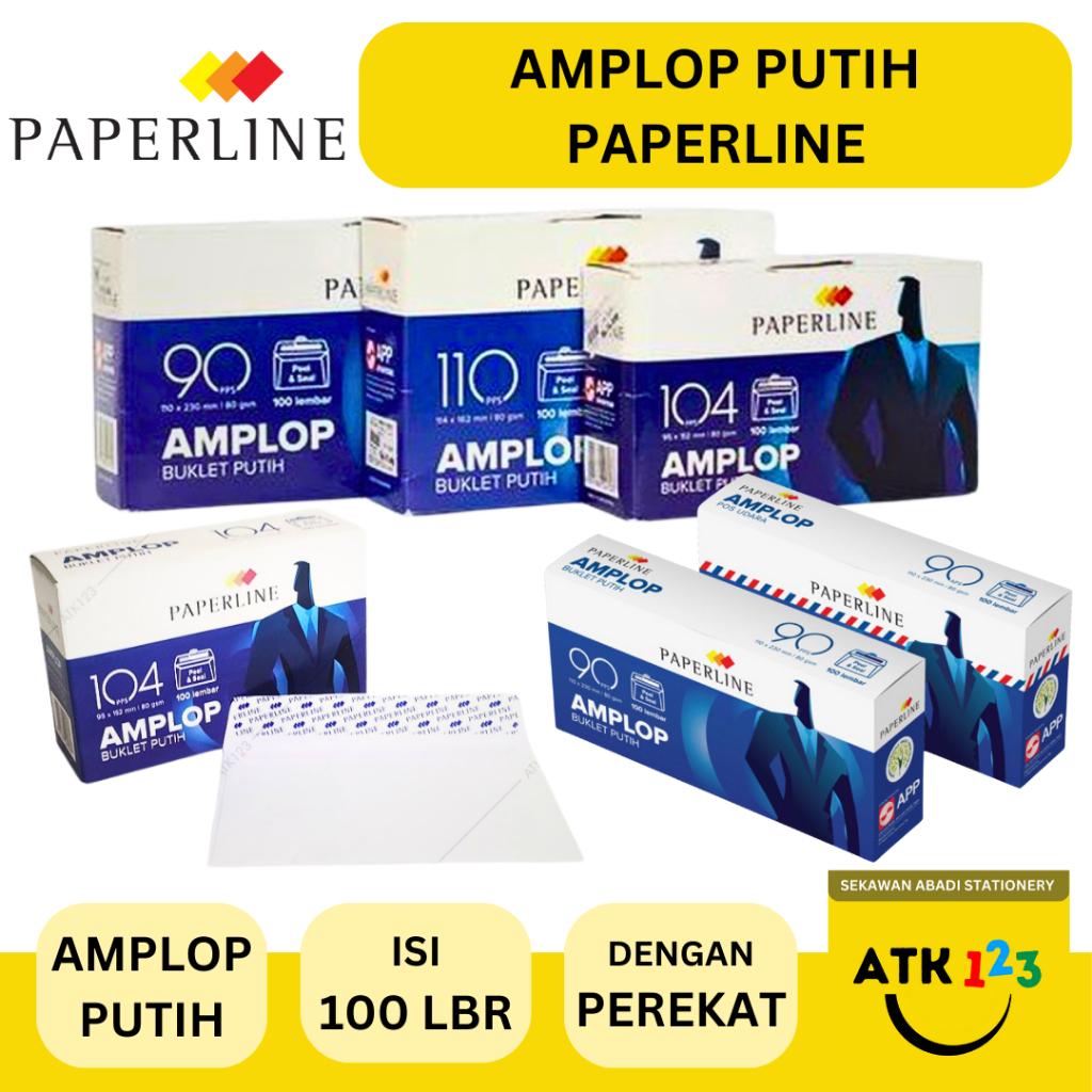 Jual PAPERLINE / GRANDIA Amplop Putih PAPERLINE / GRANDIA dengan PEREKAT NO. 104 / 110 / 90 ...
