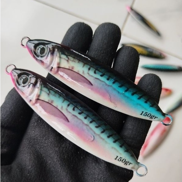 Jual metal jig 3D cold sniper motif ikan asli macarel 30, 40, 60, 80 ...
