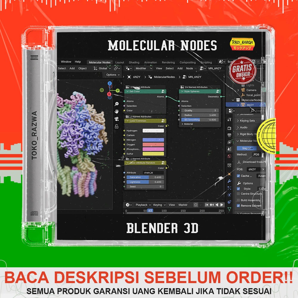 Jual Blender 3D - Molecular Nodes - 180225 | Shopee Indonesia