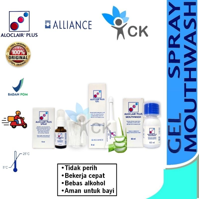Jual ALOCLAIR PLUS GEL / RINSE / SPRAY obat sariawan terbaik | Shopee ...