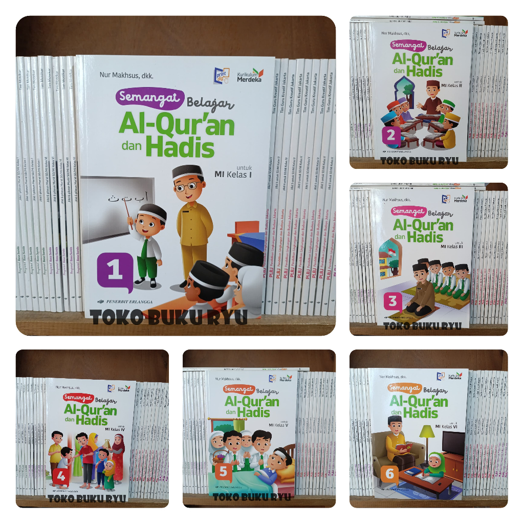 Jual Buku Semangat Belajar Alquran Dan Hadis Kelas 1 2 3 4 5 6 MI Kurikulum Merdeka Erlangga ...