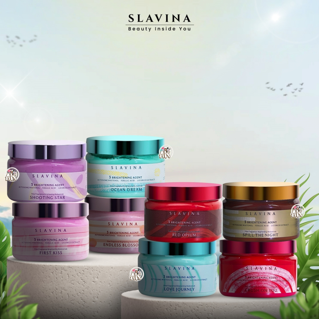 Jual SLAVINA ORGANIC RICE BODY SCRUB / LULUR BADAN 300GR SERIES ( READY ...