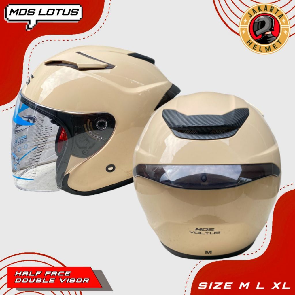 Jual HELM MDS VOLTUS CREAM / HELM HALF FACE MDS VOLTUS SOLID ORIGINAL ...