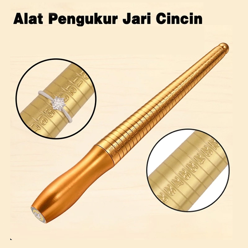 Jual Perhiasan Ukuran Jari Tongkat Pengukur Jari Logam Pengukur Cincin ...