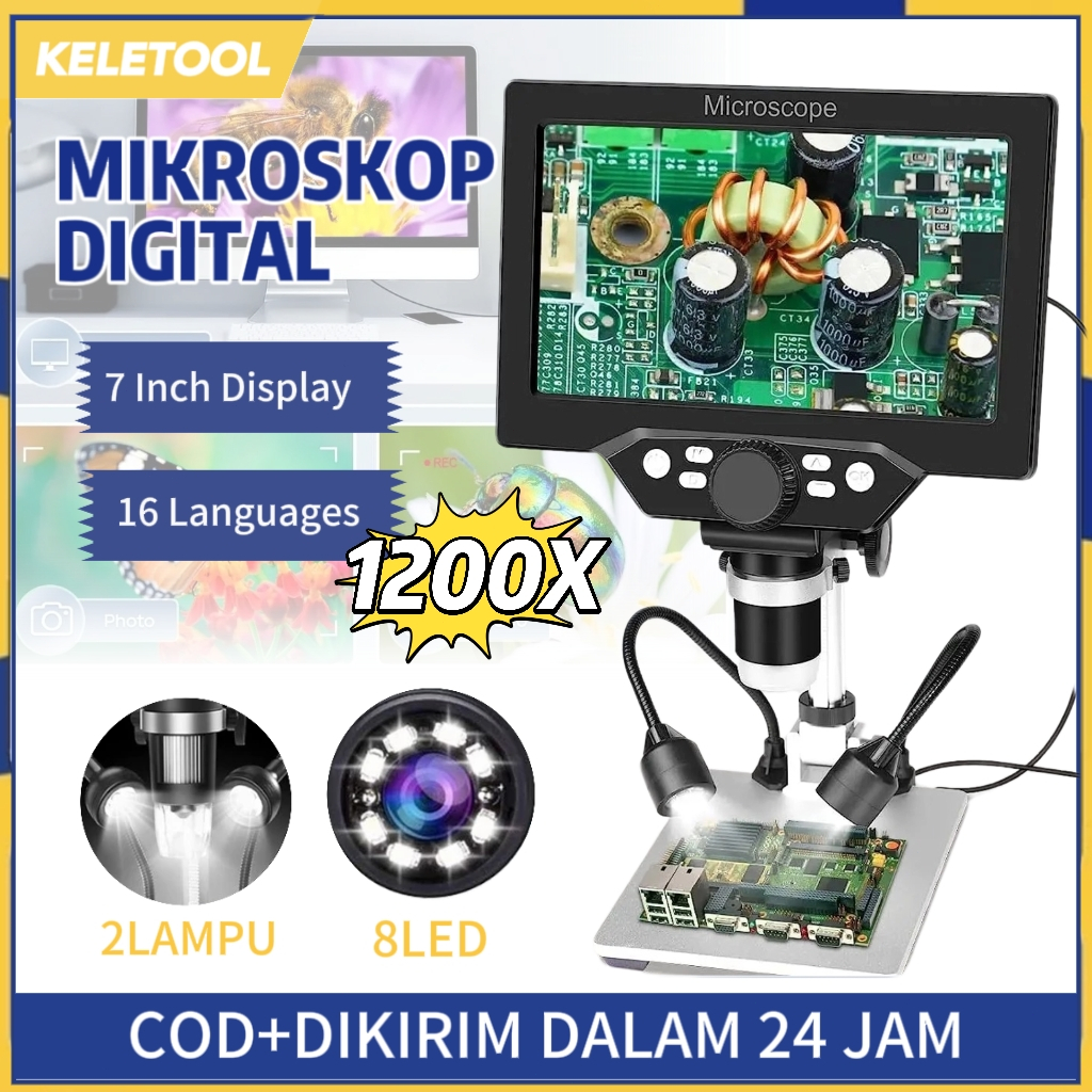 Jual 7 Inch 12MP 1-1200X Alat Pembesar Berkelanjutan Kaca Layar LCD ...