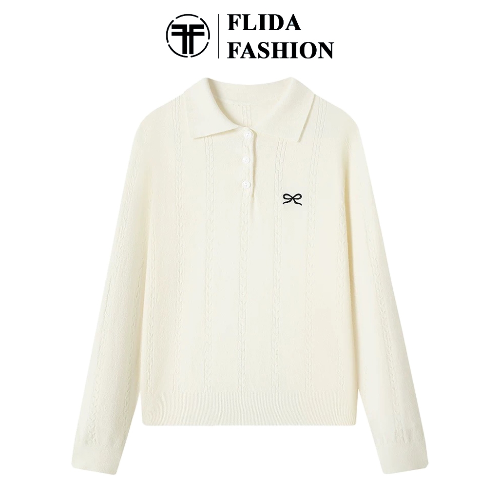 Jual FLIDA FASHION D07 atasan Rajut Wanita kerah V-neck lengan panajng ...