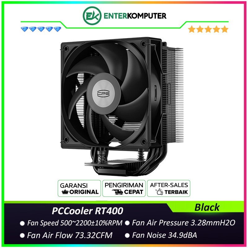 Jual PCCooler RT400 Black Tower CPU Cooler | Shopee Indonesia