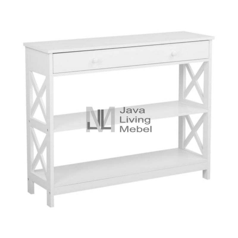 Jual Javalivingmebel Console Table Dekorasi Ruangan 2 Laci Minimalis ...