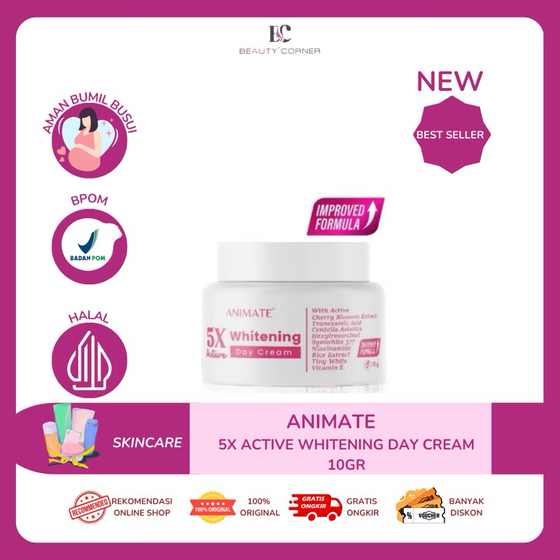 Jual 🩷Animate🩷 5x Active Whitening Day Cream 10gr | Shopee Indonesia