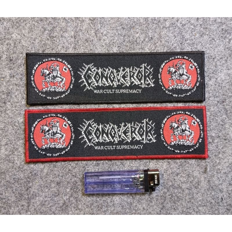 Jual Conqueror / Woven Stripe Patch / Emblem / Black Metal Aksesoris ...