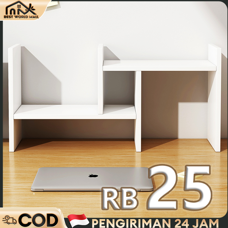 Jual Stand Monitor Kayu Rak Buku Rak Desk Organize Rak Monitor Desktop ...