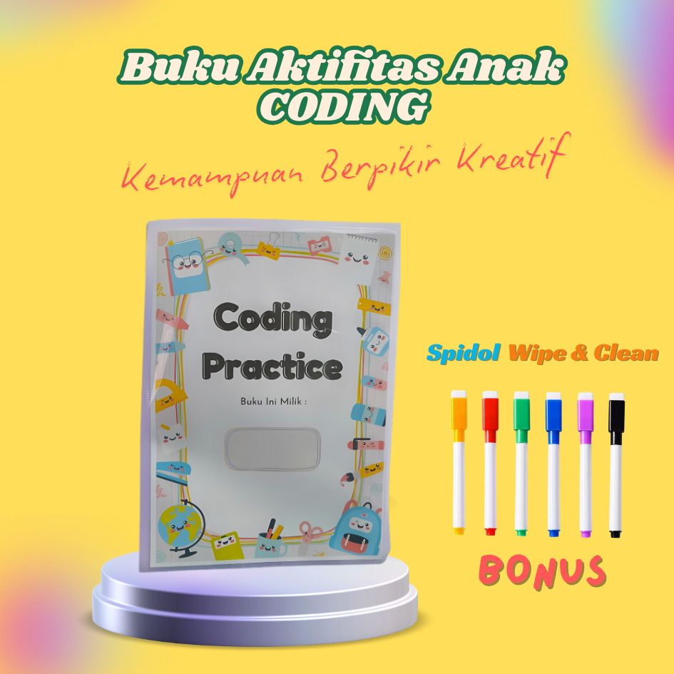 Jual Buku Aktifitas Coding Untuk TK/PAUD Buku Aktifitas Anak (Serial Coding) Worksheet Anak Bisa ...