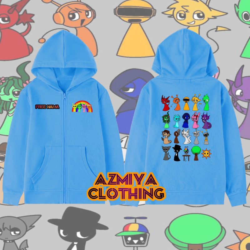 Jual Hoodie zipper resleting anak dan dewasa Sprunki karakter 1 ...