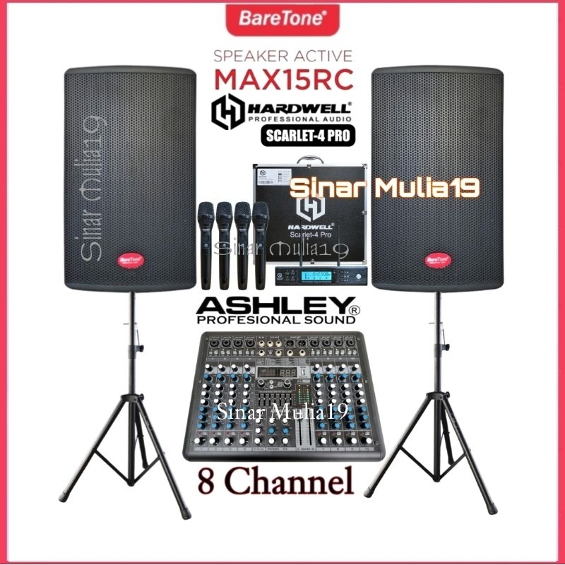 Jual Paket Sound System BareTone Max15rc Mixer Ashley SMR 8 Mic ...