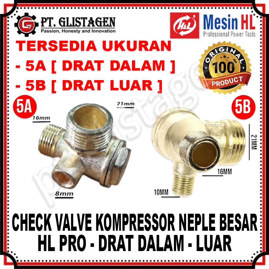 Jual Check Valve Kompresor Angin Portable Male Fimale Neple Nepel Besar ...