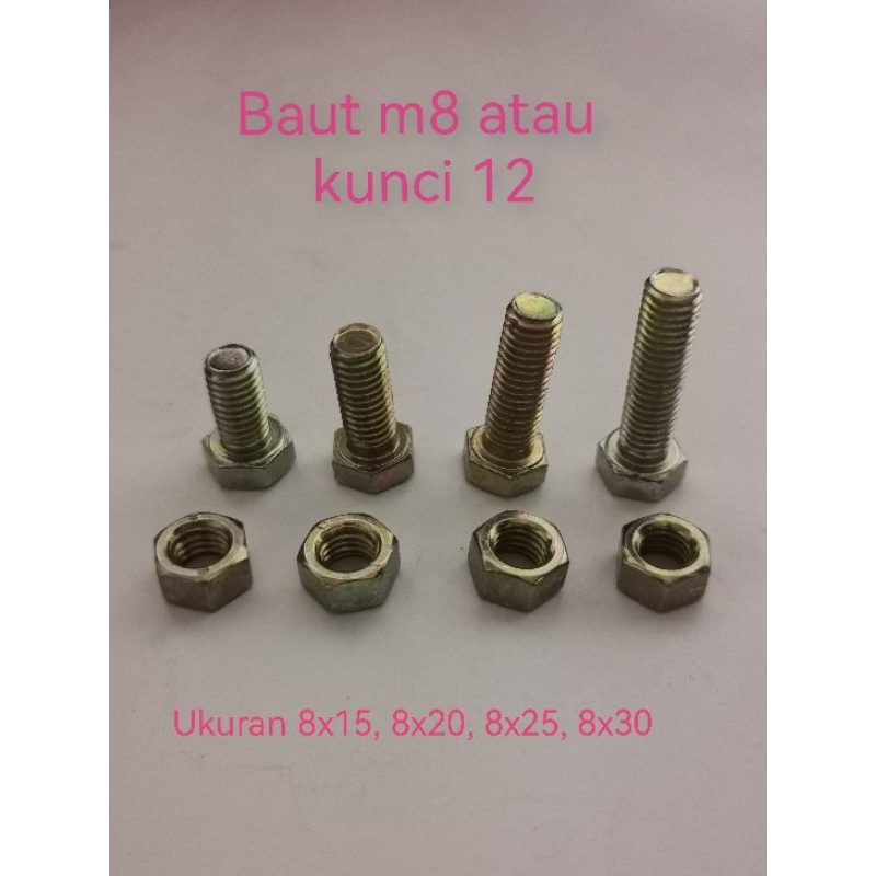 Jual baut m8 isi 50pcs baut dan mur | Shopee Indonesia