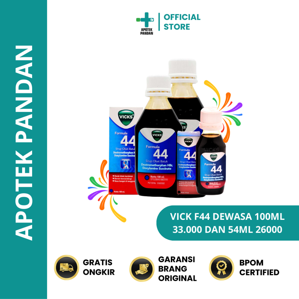 Jual VICKS FORMULA 44 DEWASA- vicks sirup meredakan batuk tidak ...