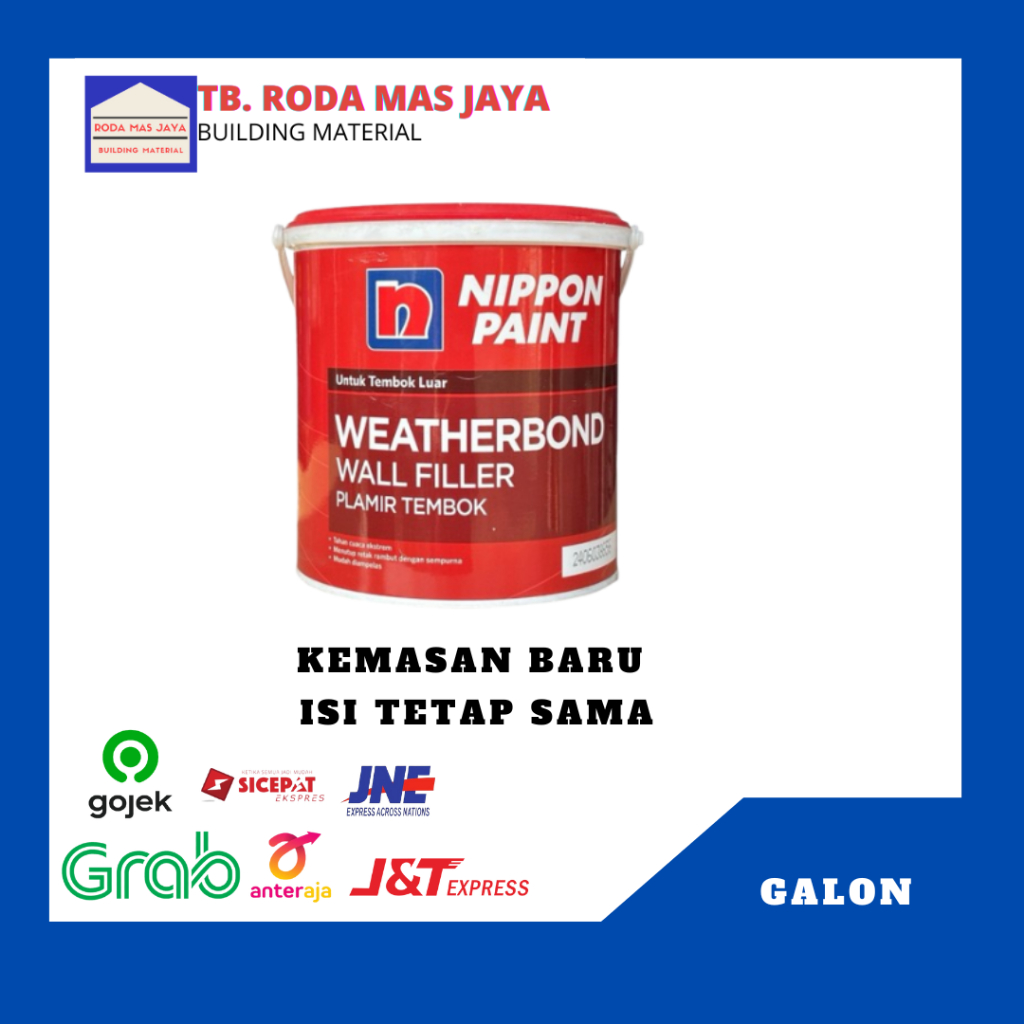 Jual Plamir Dempul Outdoor Weatherbond Wall Filler Nippon Paint 4kg ...
