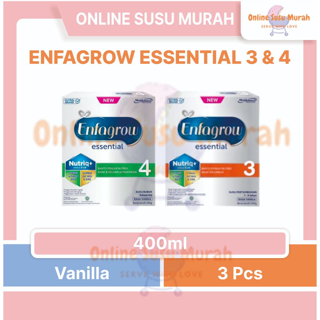 Jual ENFAGROW ESSENTIAL PAKET 3 KOTAK TAHAP 3 DAN 4 400GR ENFA GROW 400 GR VANILA LEBIH MURAH ...