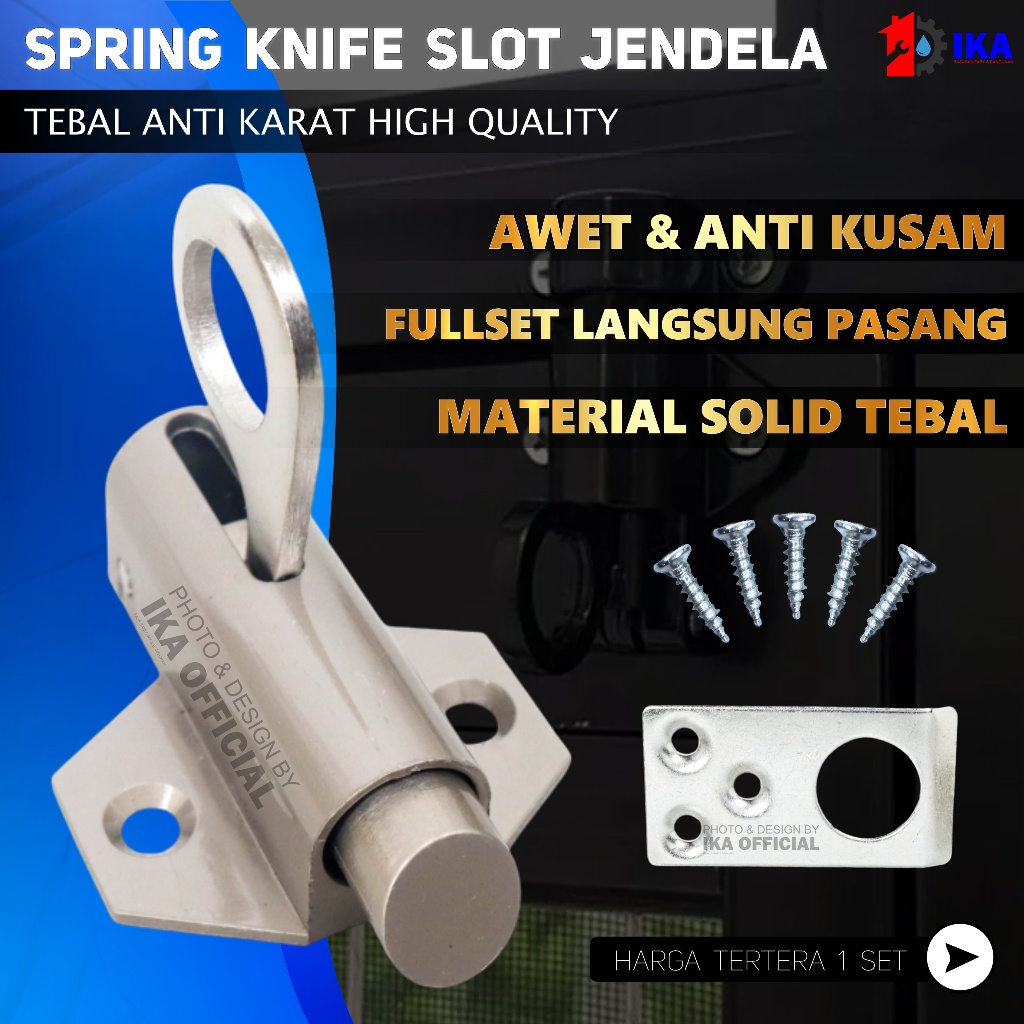 Jual Grendel Spring Knife Bulat / Kunci Jendela Erdos BONUCCI Jumbo ...
