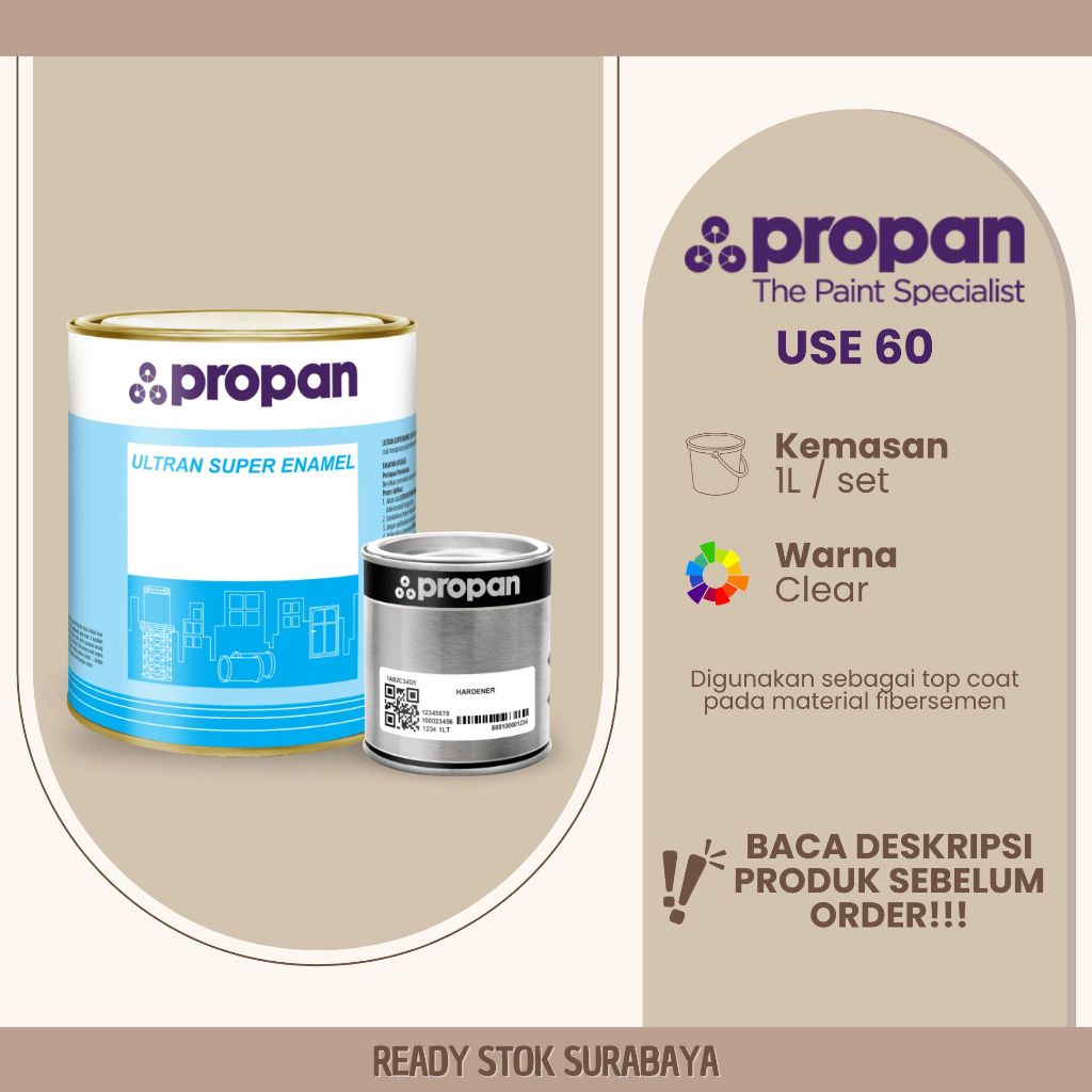 Jual PROPAN ULTRAN SUPER ENAMEL USE 60 TOP COAT PU CLEAR 1L | Shopee ...