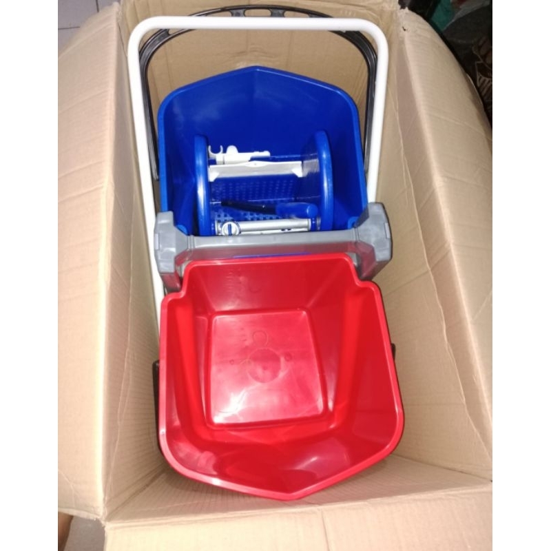 Jual Double Bucket Frame Plastik + Mop press ukuran 25 liter x2 = 50 ...