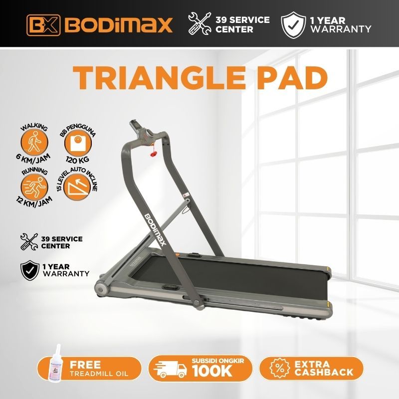 Jual BODIMAX TRIANGLE PAD - Treadmill dengan Pengatur Incline Elektrik ...