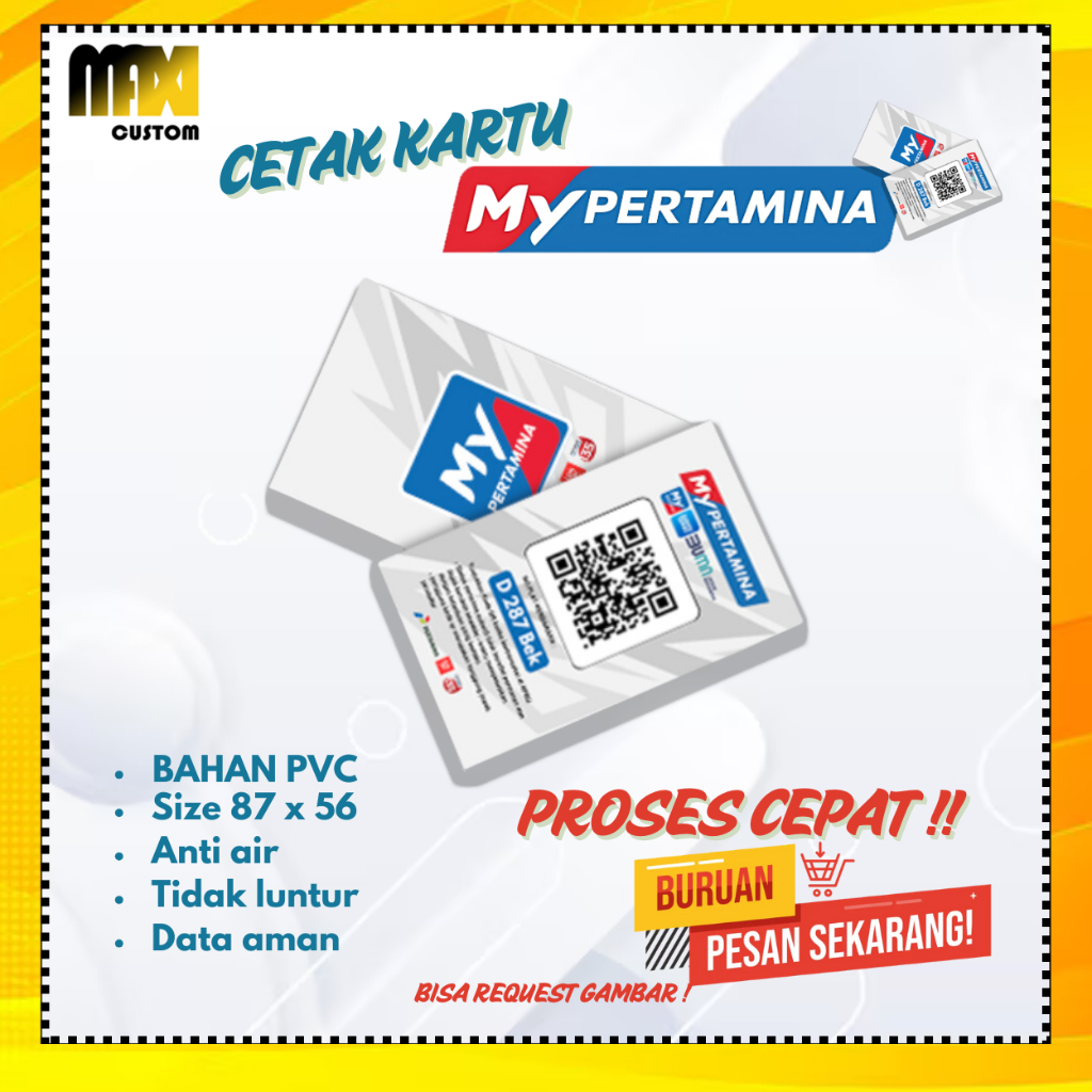 Jual CETAK KARTU MY PERTAMINA BAHAN PVC / CUSTOM KARTU MY PERTAMINA / PRINT KARTU MY PERTAMINA ...