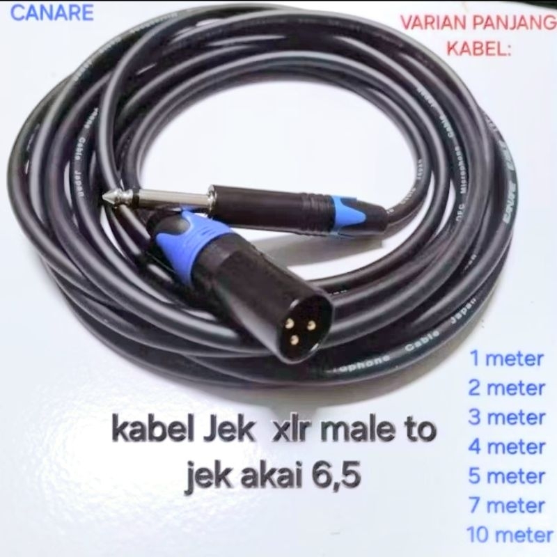 Jual Kabel Mic Jek xlr MALE to Jek Akai 6,5 japan standard | Shopee ...