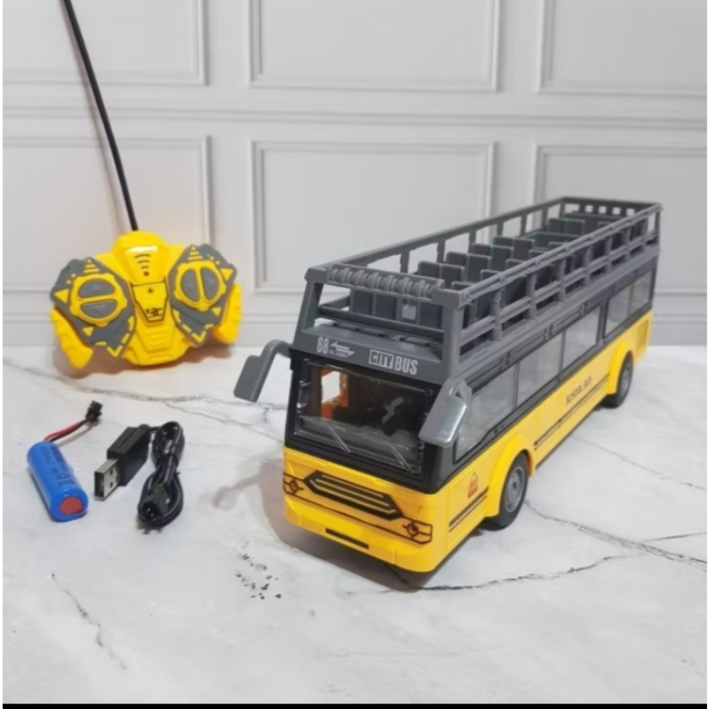 Jual Bus Sekolah Remot Control Mainana Anak Bus Sekolah Tingkat Rc RC ...