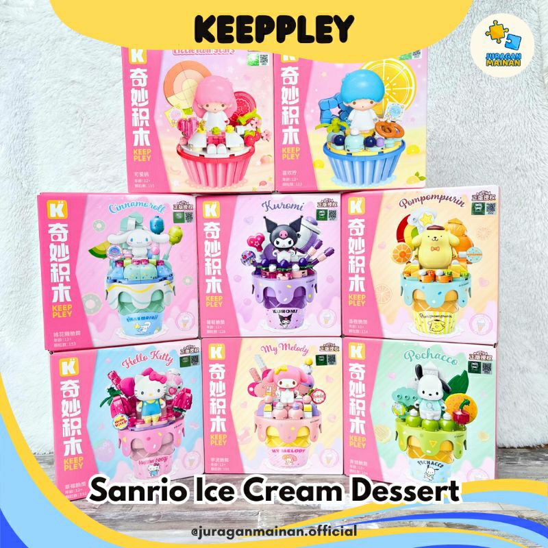 Jual KEEPPLEY SANRIO ICE CREAM - Sanrio Ice Cream Cone Cute Juragan Mainan Brick Block Mainan ...