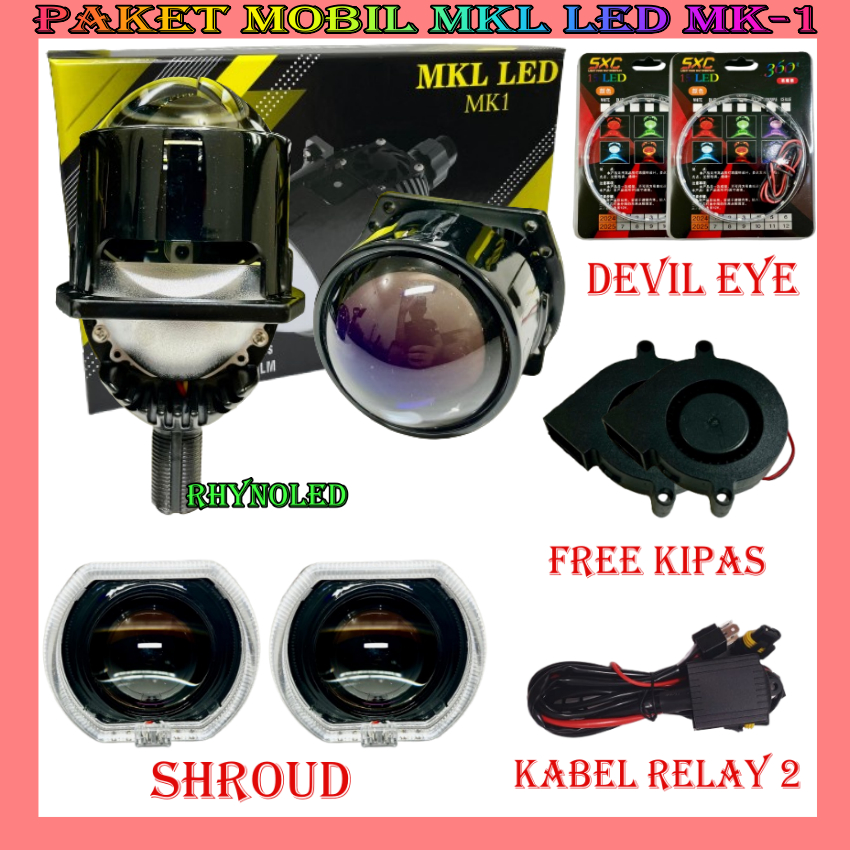 Jual PAKET MOBIL BILED MKL PROJIE BILED MKL 2,5 INCHI 60 WATT BLUELENS ...