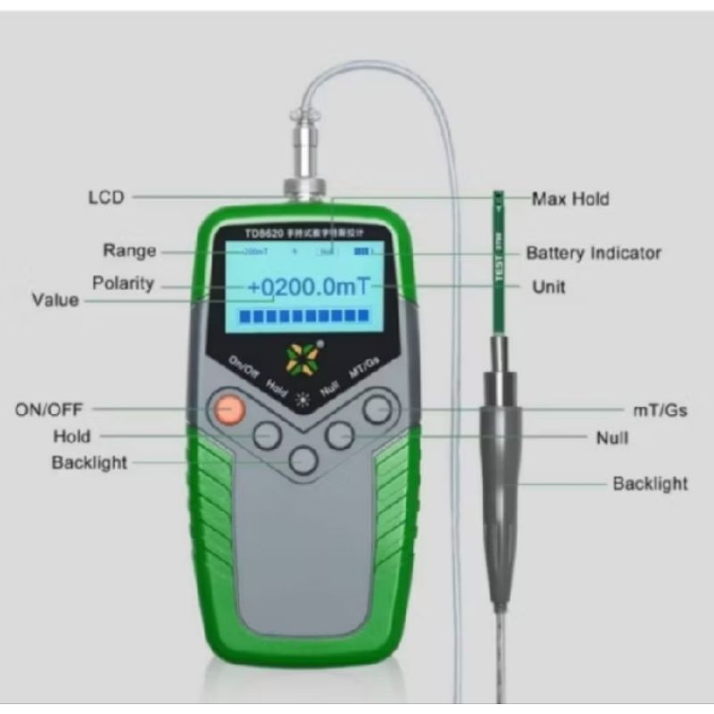 Jual TD8620 tesla meter measuring magnetic flux density alat ukur ...
