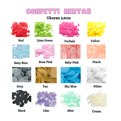Jual Confetti Kertas/Kertas Tabur Ulang Tahun/ Ukuran 2,5cm Isian Balon ...