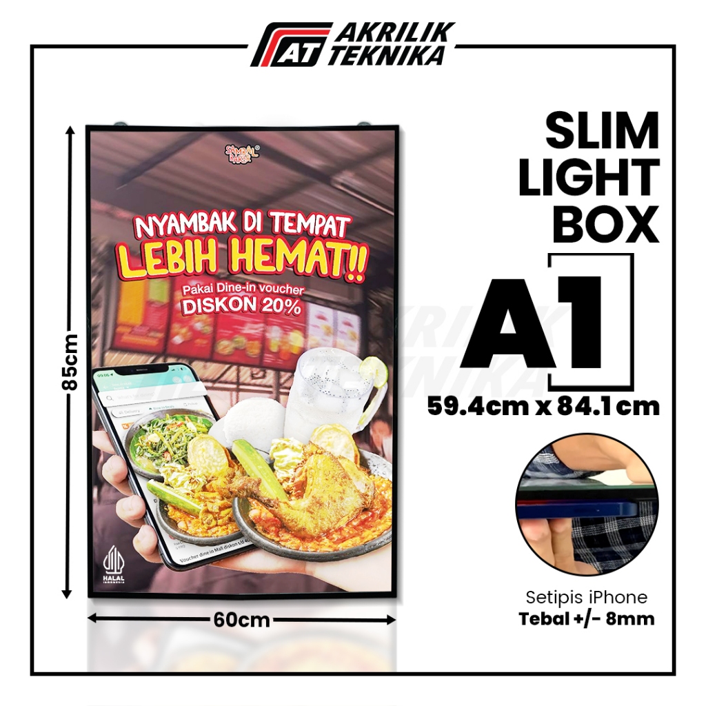 Jual Frame Bingkai Display Poster LED Lampu Akrilik Slim Light Box ...