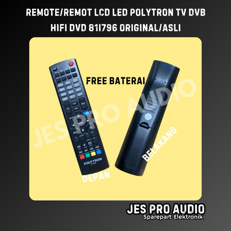 Jual REMOTE/REMOT LCD LED POLYTRON TV DVB HIFI DVD 81i796 ORIGINAL/ASLI ...