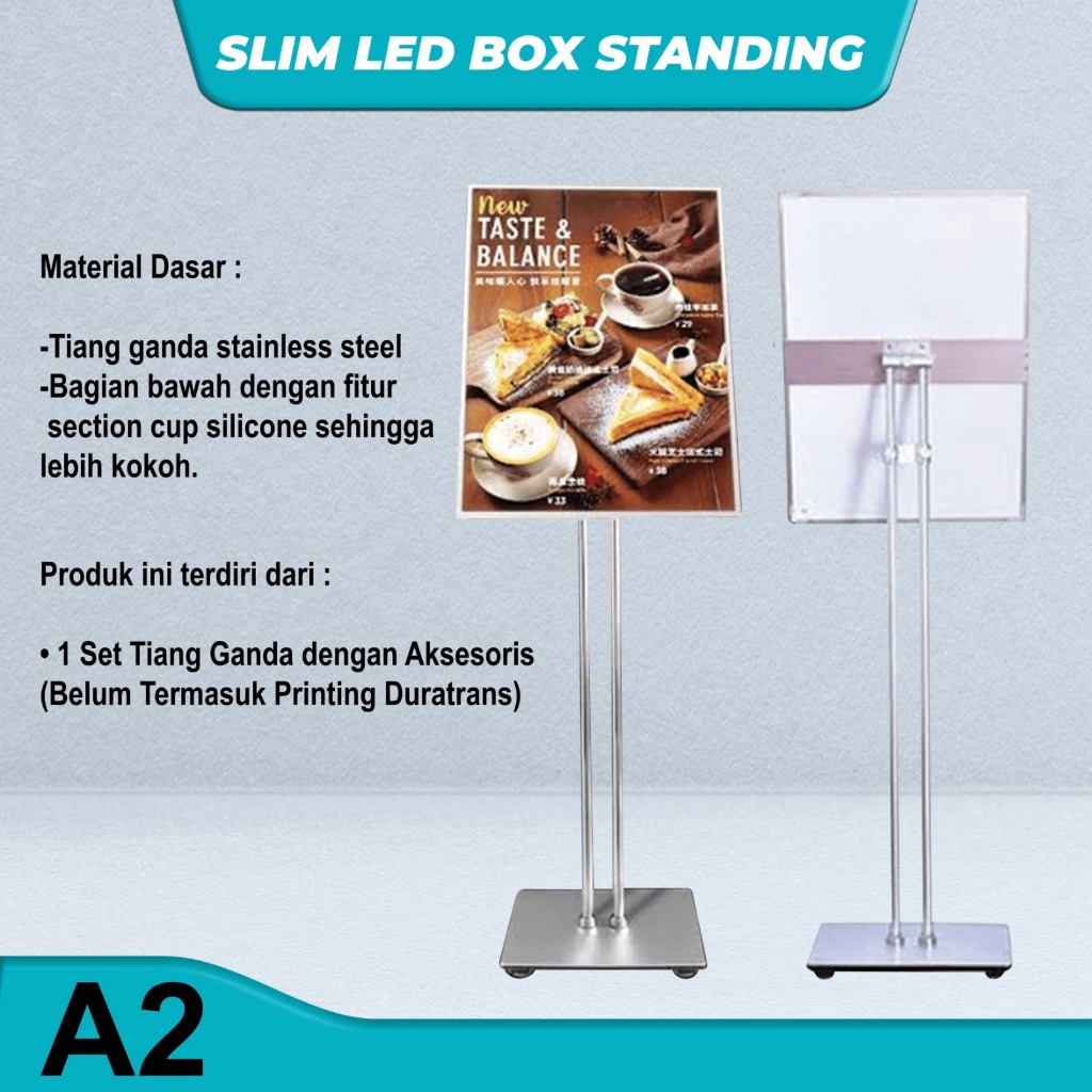 Jual SLIM LED BOX STANDING POSTER PROMOSI / STAND LED / LED BERDIRI ...