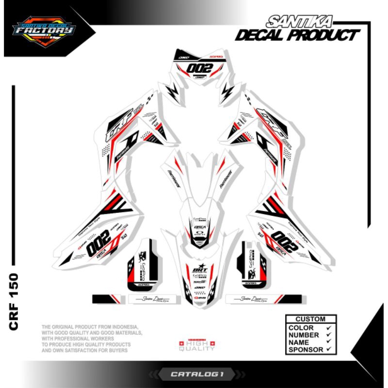 Jual STIKER DECAL MOTOR CRF 150/CRF 150L/STIKER MOTOR CRF 150L/DECAL ...