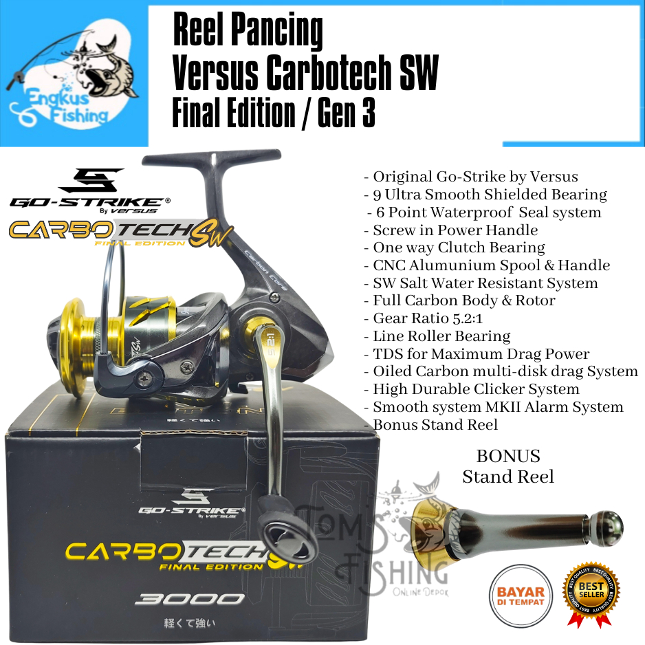 Jual Reel Pancing VERSUS CARBOTECH SW 1000 - 6000 Final Edition Gen 3 ...