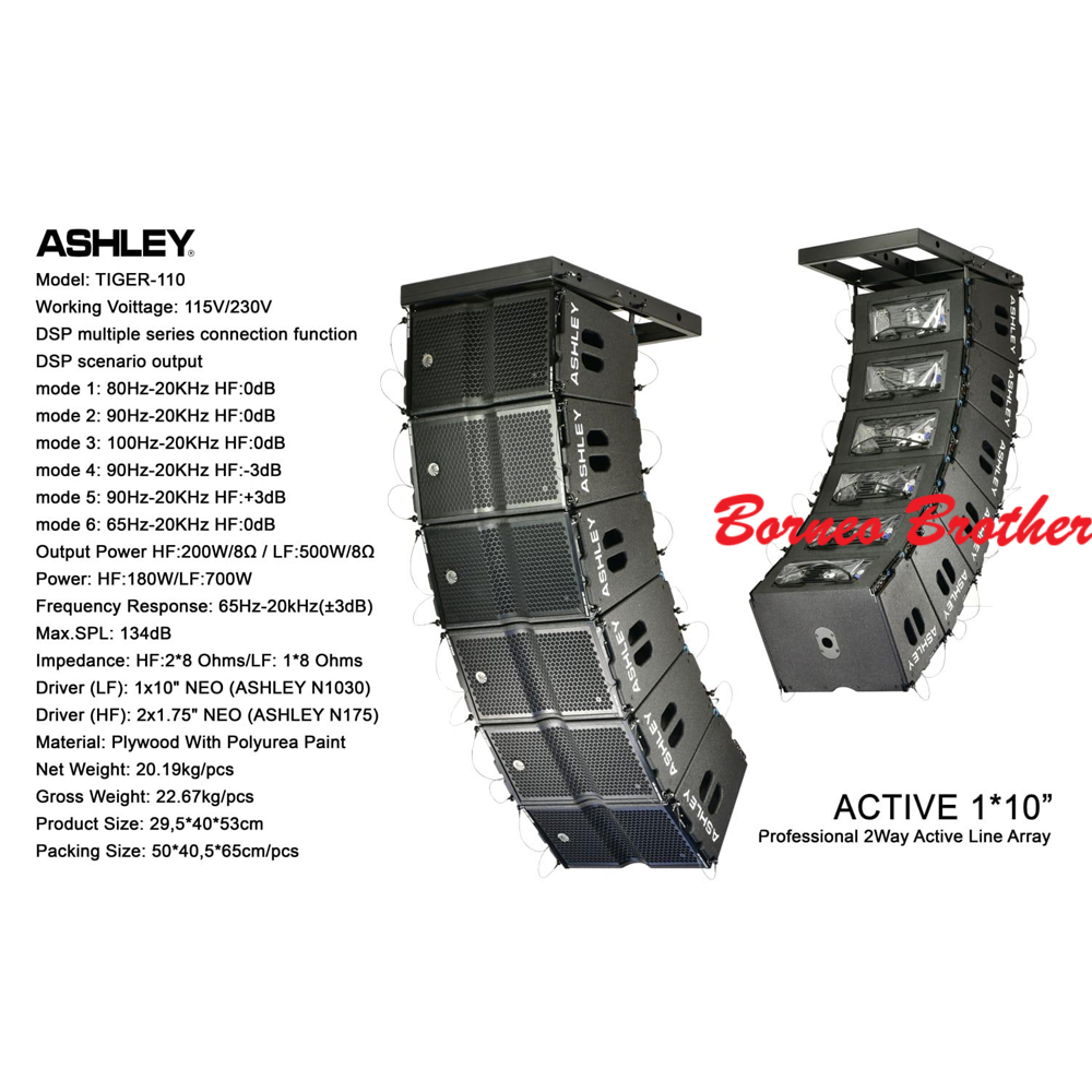 Jual Ashley TIGER-110 Original Speaker Line Array Aktif 10" Neodymium ...