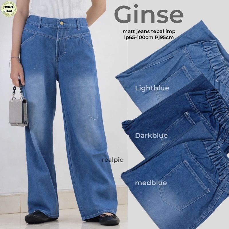 Jual Ginse Kulot Jeans Jumbo Fit XXL (Athaya) | Shopee Indonesia