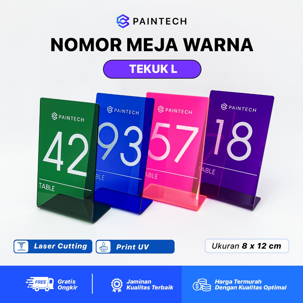 Jual Nomor Meja Akrilik Custom Logo Model Tekuk L - Restoran, Cafe ...