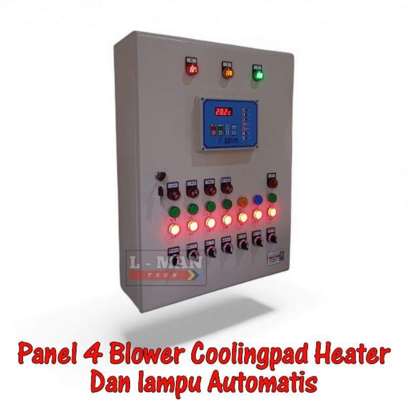 Jual Panel Listrik 4 blower Hetaer coolingpad dan Lampu Automatis 3 ...