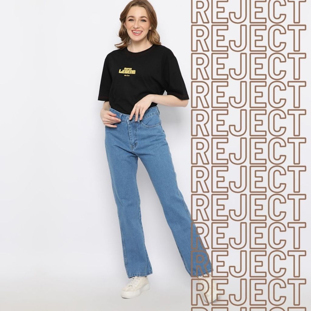 Jual NUBER Baggy REJECT Highwaist Celana Panjang Jeans CINTIA All Blue ...